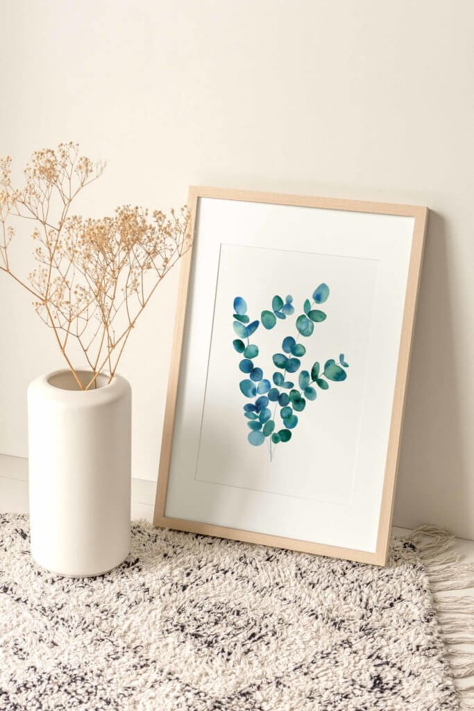 Affiche Bleu Eucalyptus - Bonjour Couleurs