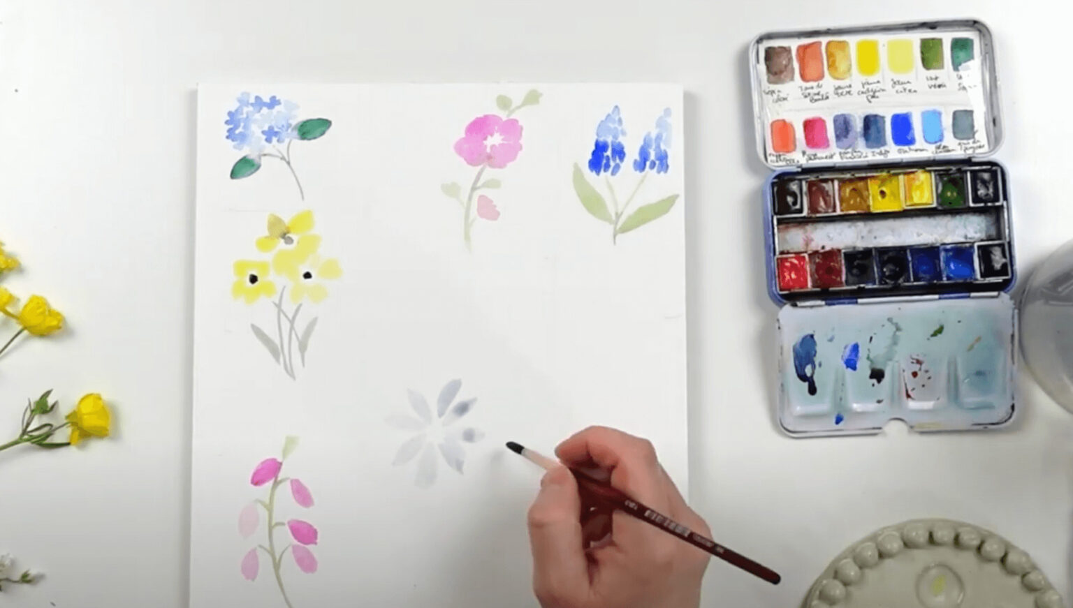 Peindre 10 fleurs faciles à l'aquarelle